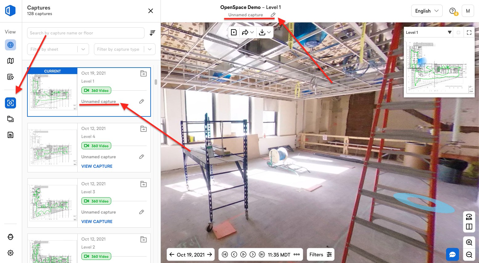 Name and Search Captures – OpenSpace Help Center