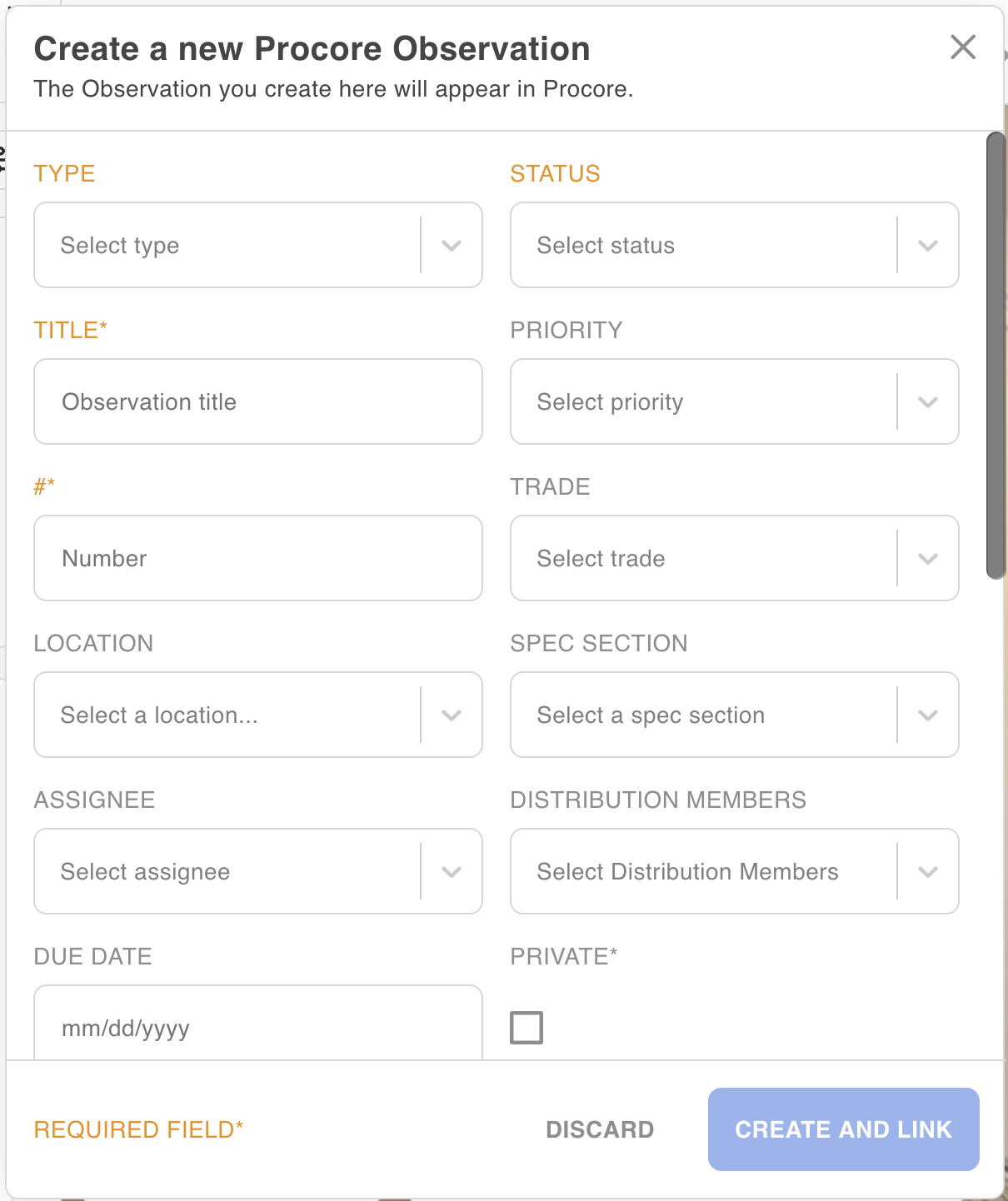 Generate Procore Observations in OpenSpace – OpenSpace Help Center