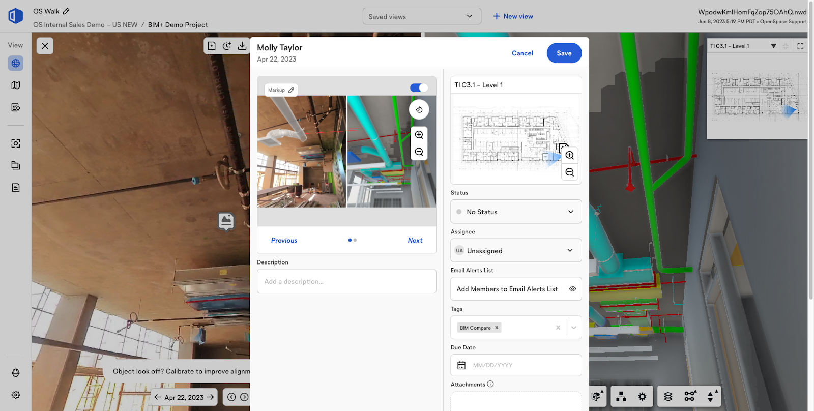 BIM Element Overlay – OpenSpace-Hilfezentrum
