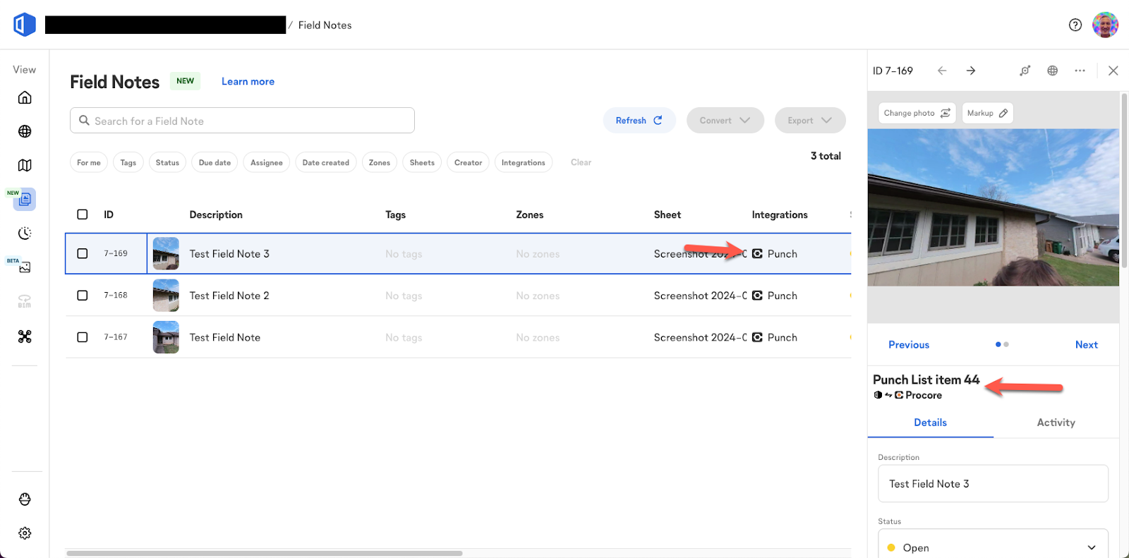 Editing Field Notes With Two-way Sync to Procore Punch List – OpenSpace ...